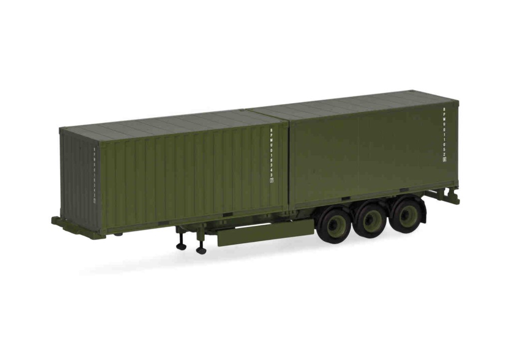 Herpa 747240 Container oplegger 3a + 2x20ft container Bundeswehr